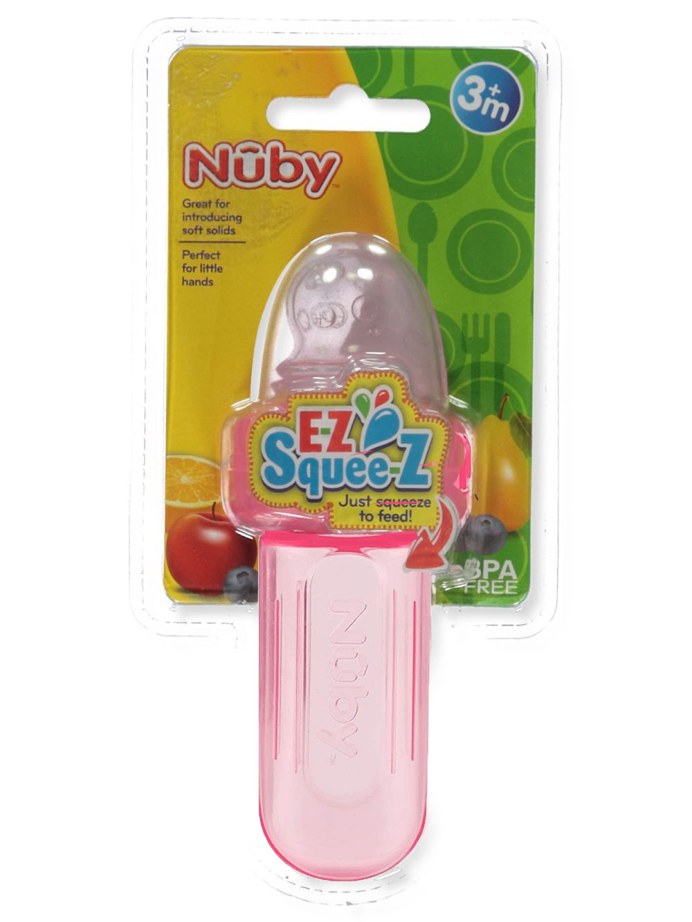 Nuby Baby E-Z Squee-Z Squeeze Feeder - pink, one size