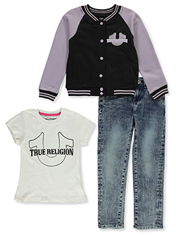 True Religion Girls' 3-Piece Jogger Set Outfit