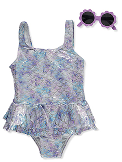 Pink Platinum Girls' 1-Piece Swimsuit & Sunglasses Set
