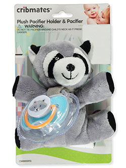 Cribmates Plush Raccoon Pacifier Holder & Pacifier