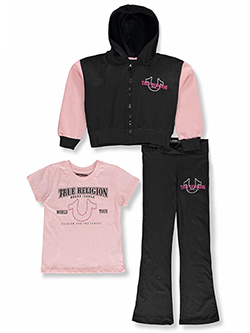 True Religion Girls' 3-Piece Joggers Set Outfit